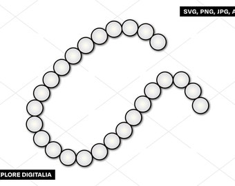 Realistic Pearl Necklace - Gold, Vector Art, Jewellery, Instant Digital ...