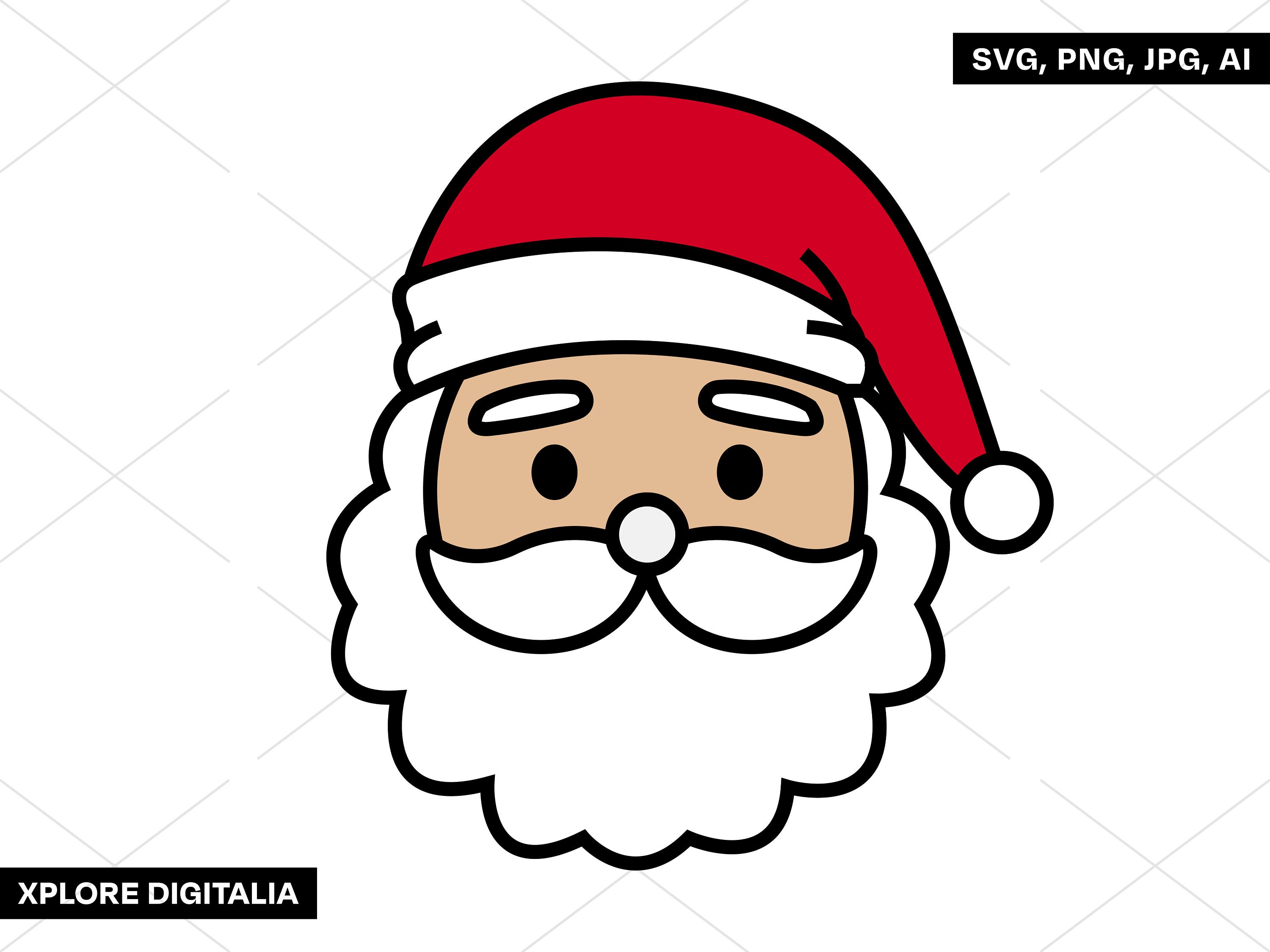 Santa Head Christmas, December, Xmas, Ho, Vector Art, Instant Digital ...