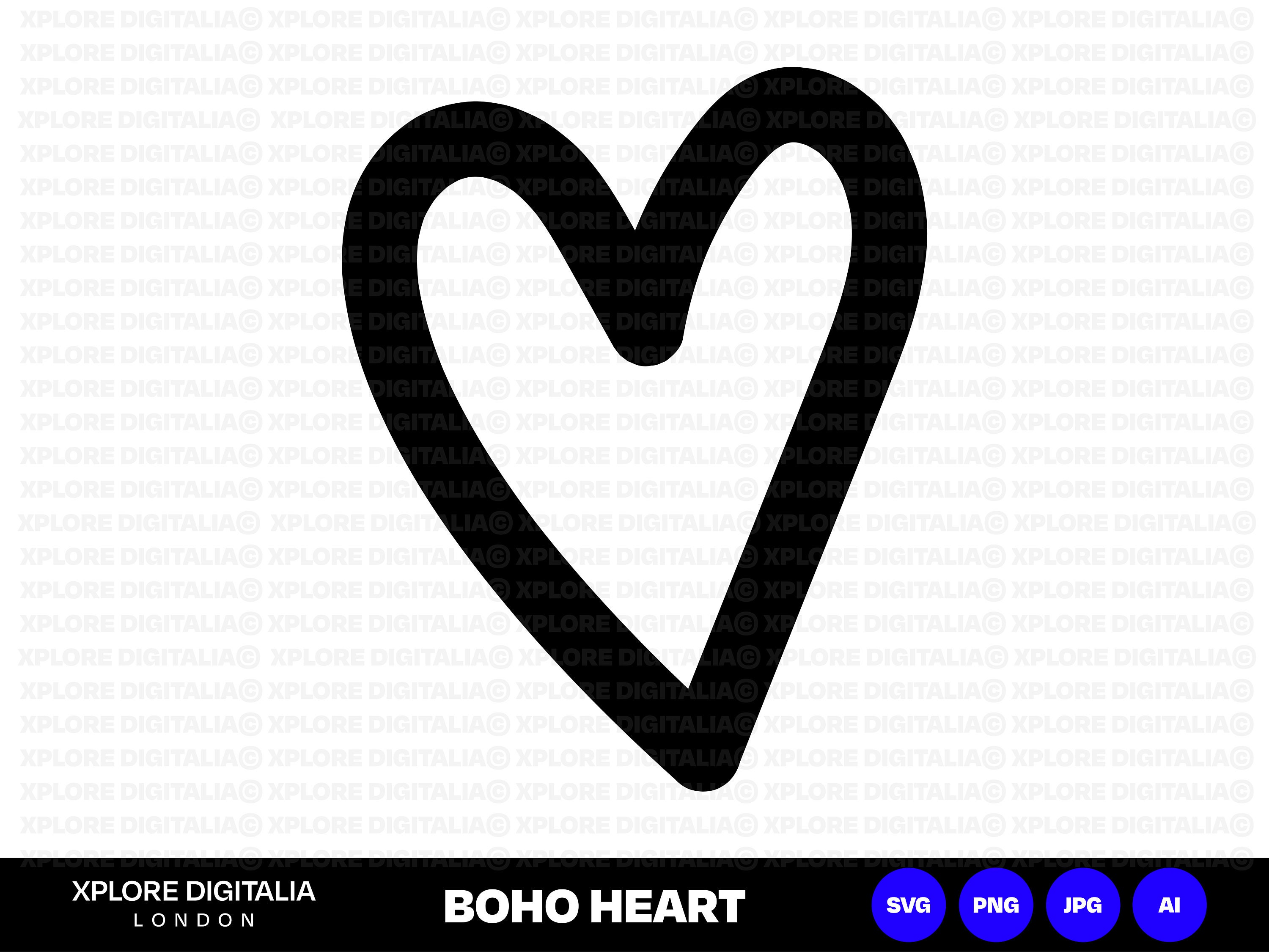 Boho Heart Vector Art Instant Digital Download SVG Cut | Etsy