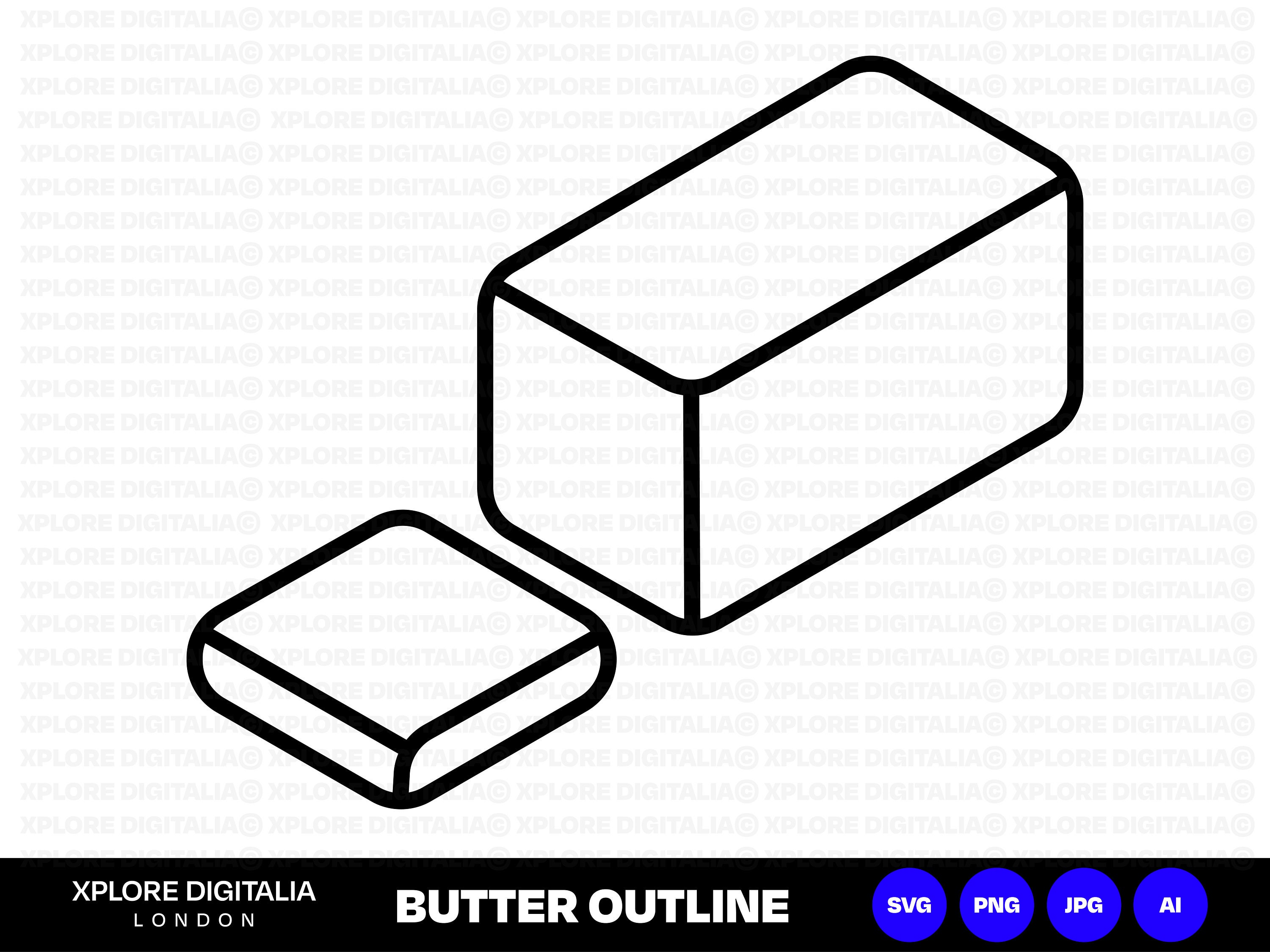 Butter Outline Vector Art Instant Digital Download SVG Cut - Etsy