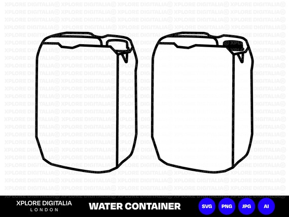Water Container Vector Art Instant Digital Download SVG | Etsy