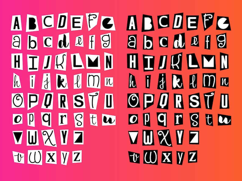 Burn Book Alphabet Vector Art Letters Instant Digital - Etsy