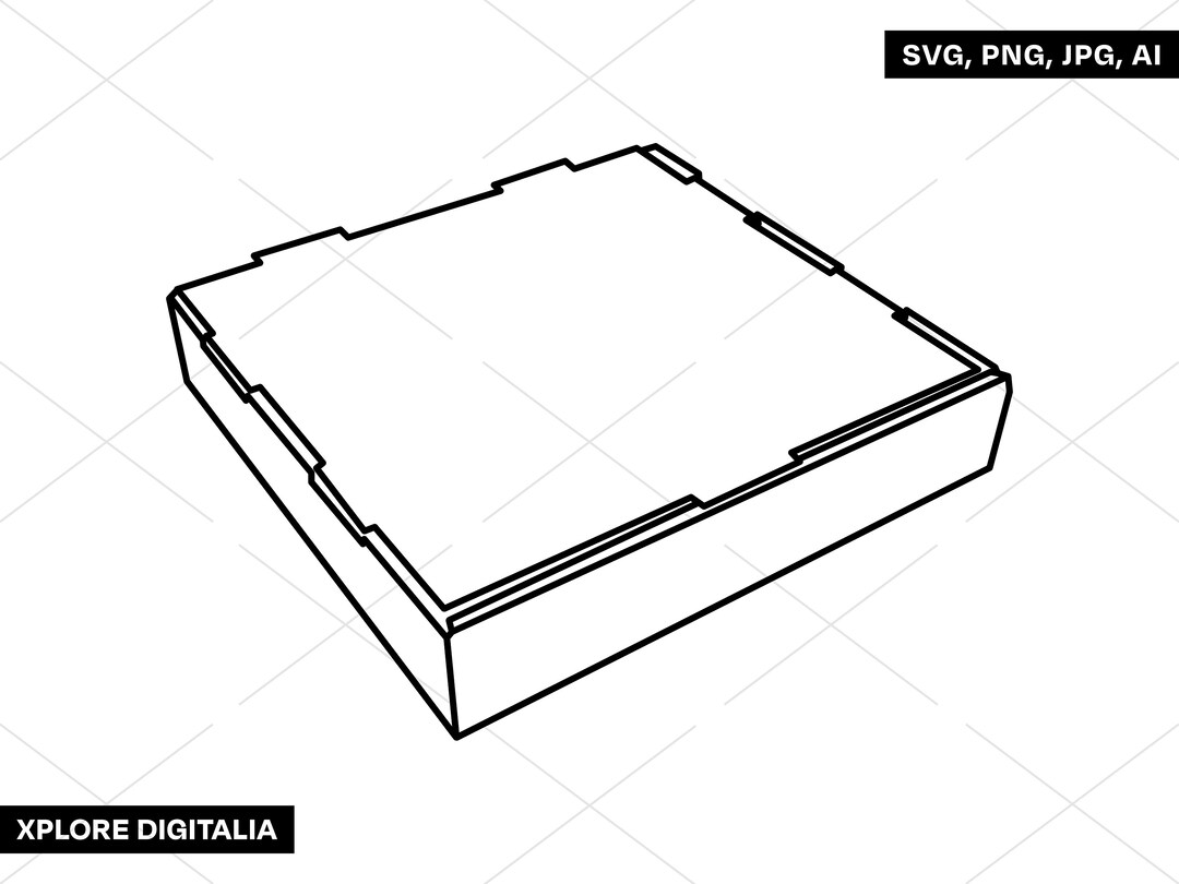 Pizza Box Outline - Vector Art, Pizza, Food, Party, Instant Digital ...