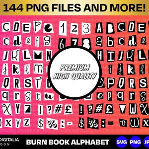 Burn Book Alphabet Vector Art Letters Instant Digital - Etsy