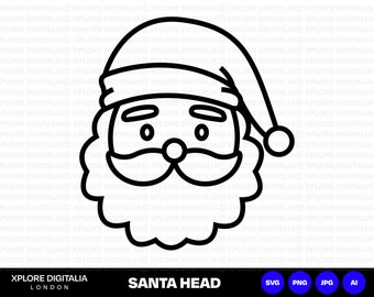 Santa Vector Outline - Etsy