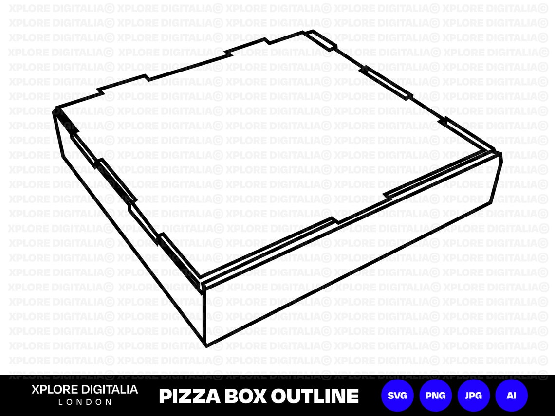 Pizza Box Outline Vector Art Instant Digital Download SVG - Etsy