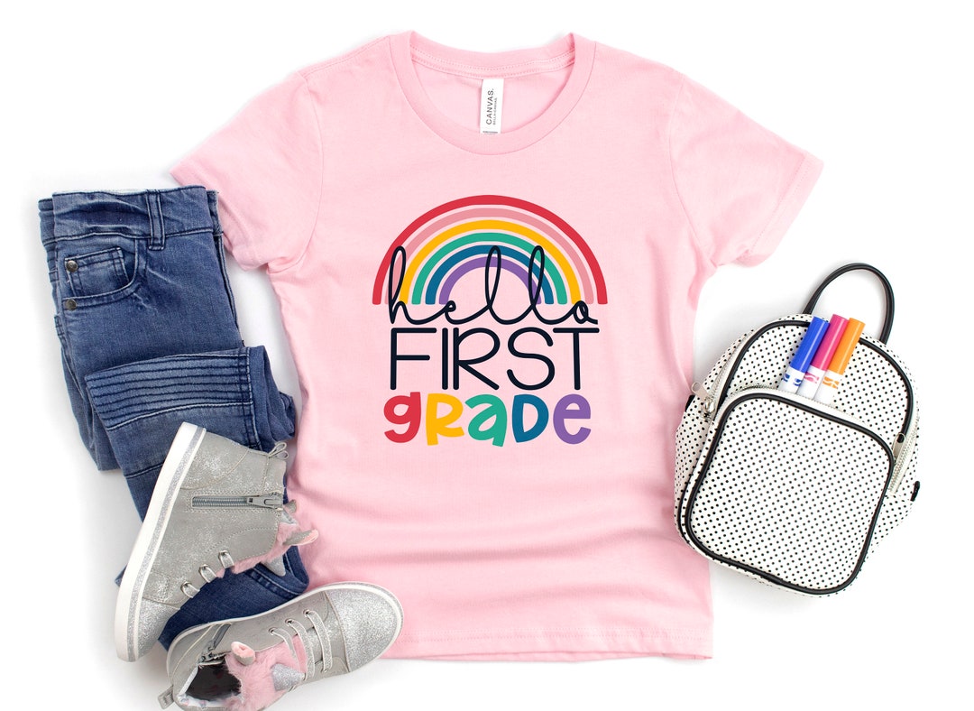 Hello First Grade Shirt, First Grade Rainbow Shirt, First Grade Shirt ...