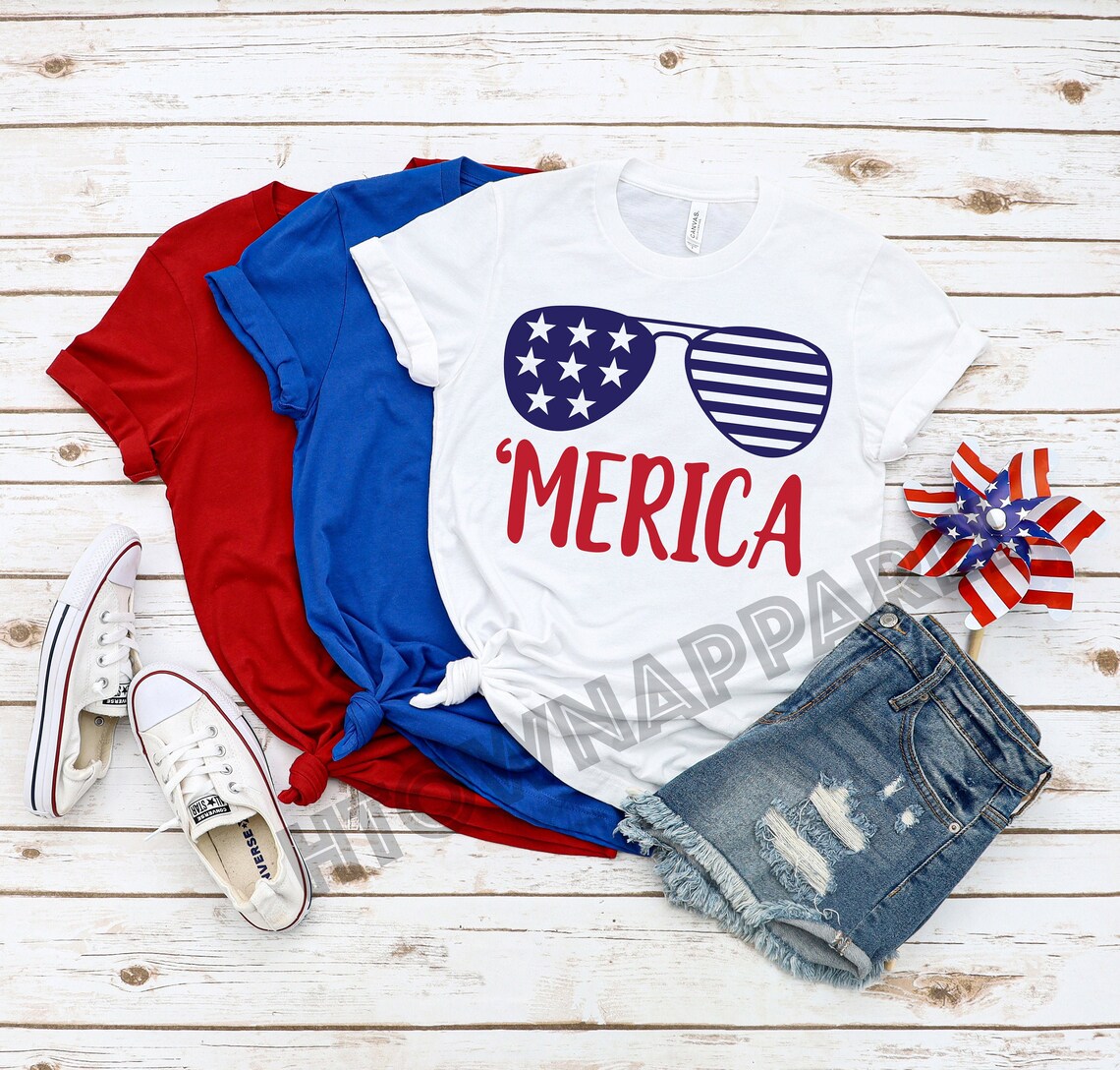 Merica Shirt 4th of July Shirt 4th of July Merica Glasses - Etsy