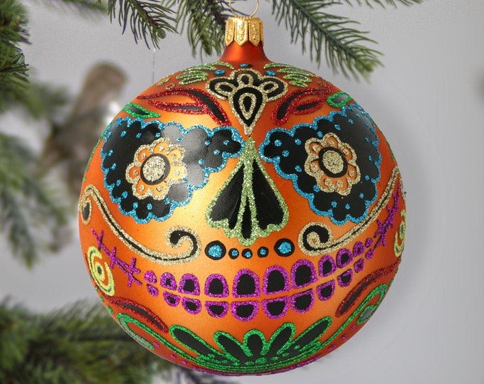 Mexican Skull Pumpkin Free Blown Glass Decoration Christmas - Etsy