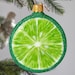 Glass Lime Slice Traditional Glass Ornament Green Lemon Lime Handmade ...