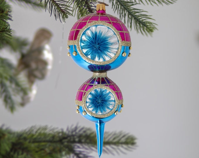 Glass Handmade Blue and Pink Drop With Reflectors Handmade Circus Free ...