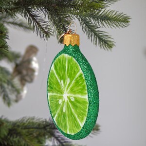 Glass Lime Slice Traditional Glass Ornament Green Lemon Lime Handmade ...