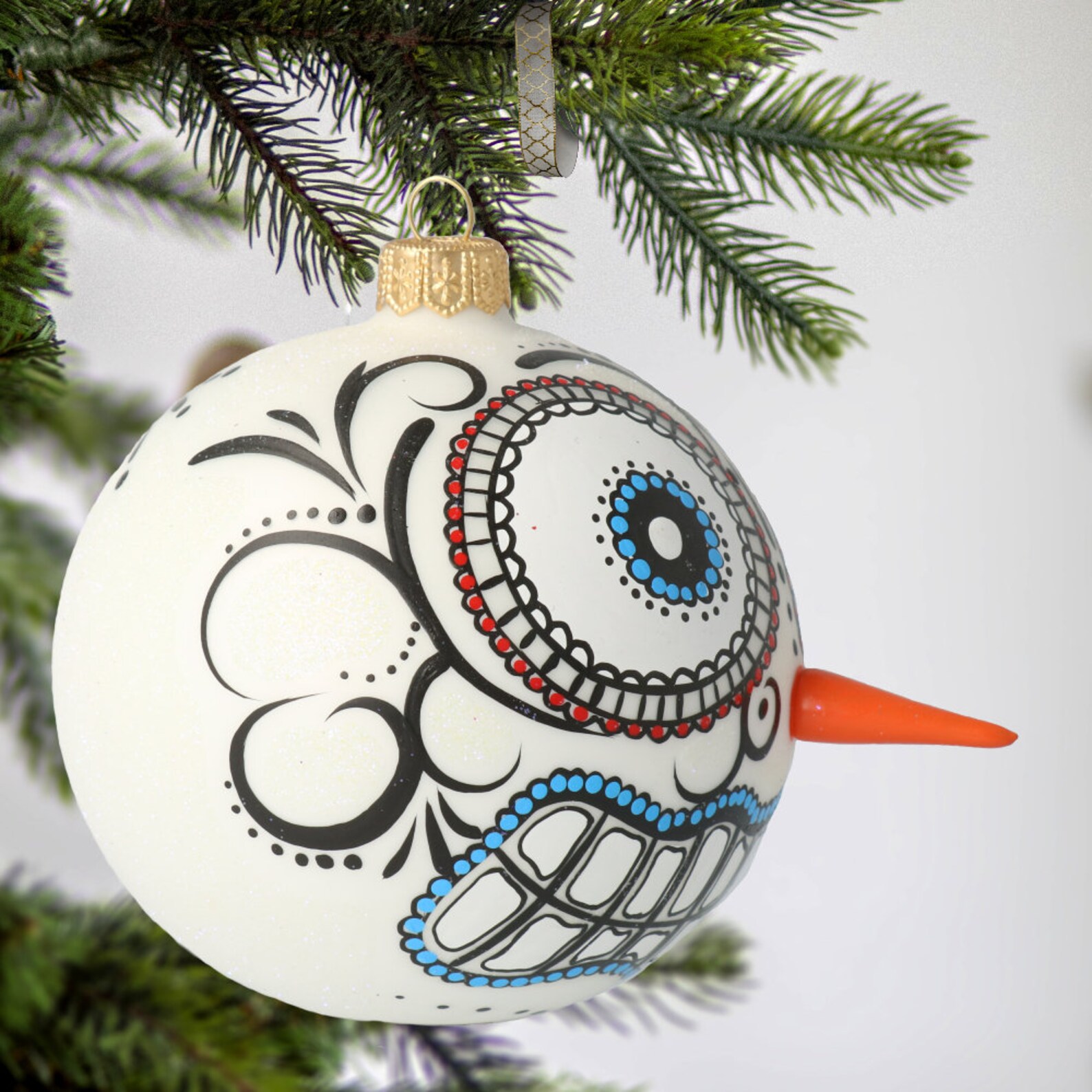 Mexican Handmade Snowman Free Blown Glass Christmas Tree - Etsy