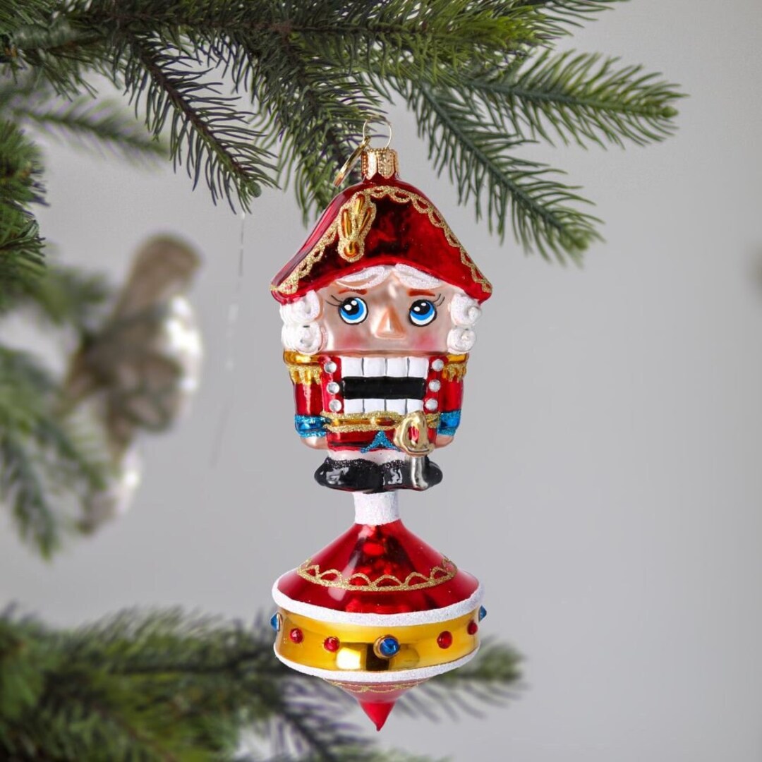 Amusing Glass Nutcracker Drop Ornament Cracker Tree Bauble Royal ...