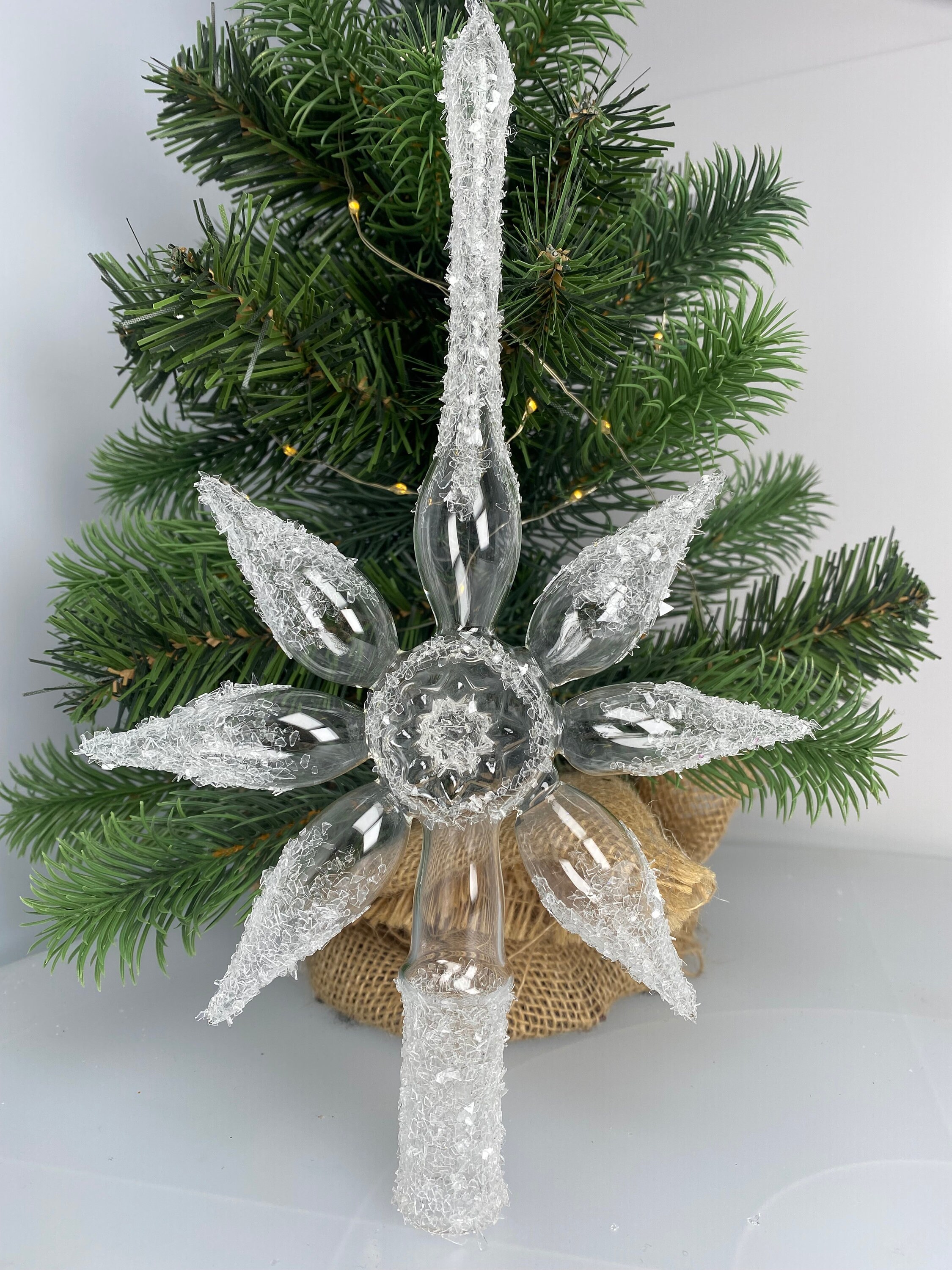 Glass Transparent Star With Crystals Handmade Free Blown Tree - Etsy