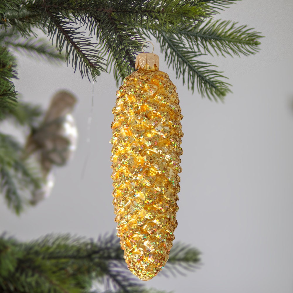 Glass Christmas Tree Cone Traditional Ornament Handmade - Etsy
