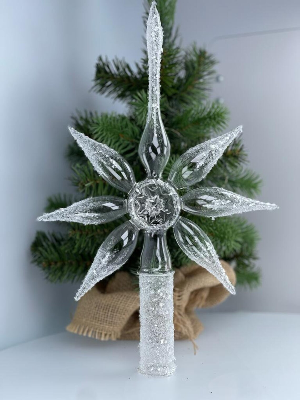 Glass Transparent Star With Crystals Handmade Free Blown Tree - Etsy