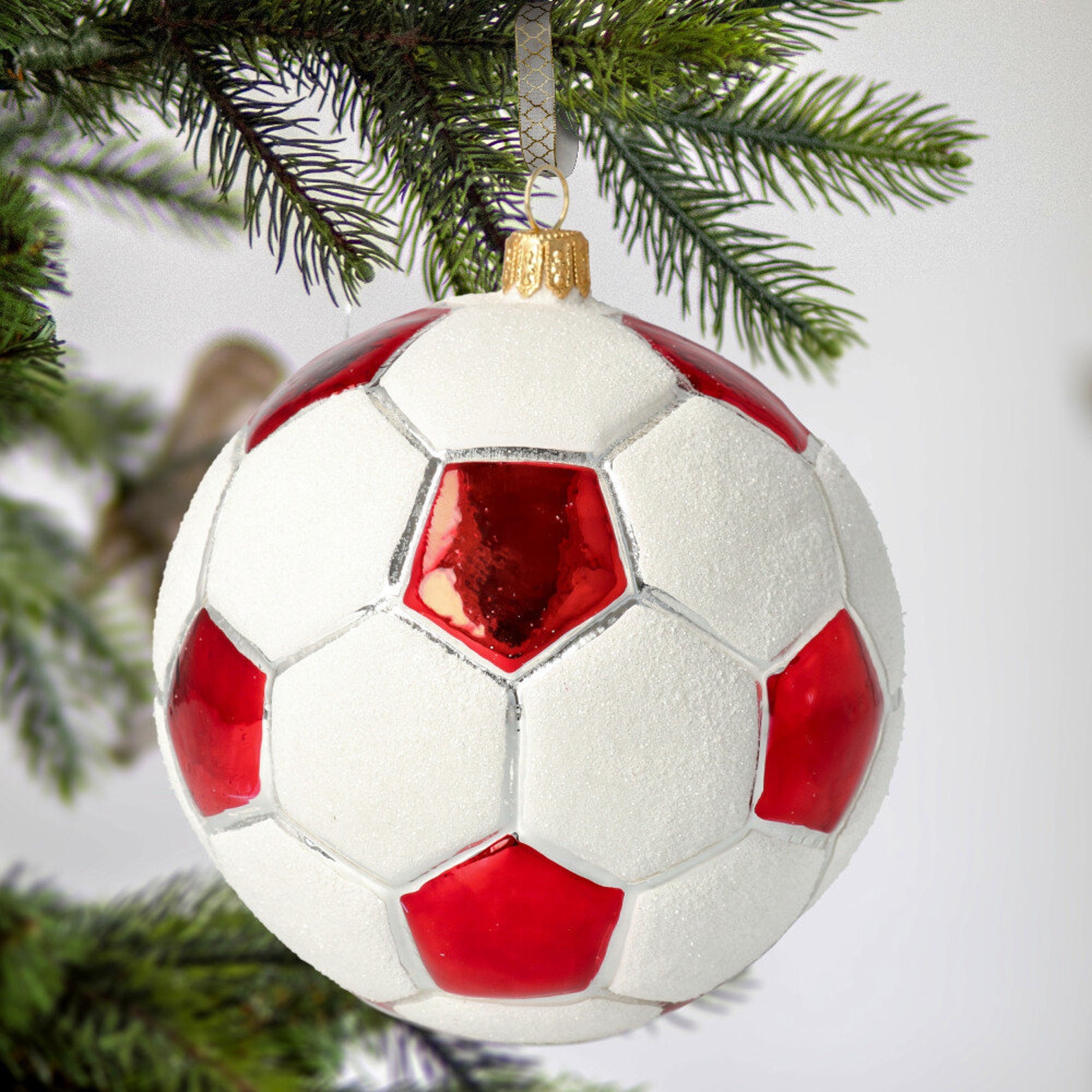 Glass Soccer Ball Football Christmas Tree Decoration Football | Etsy