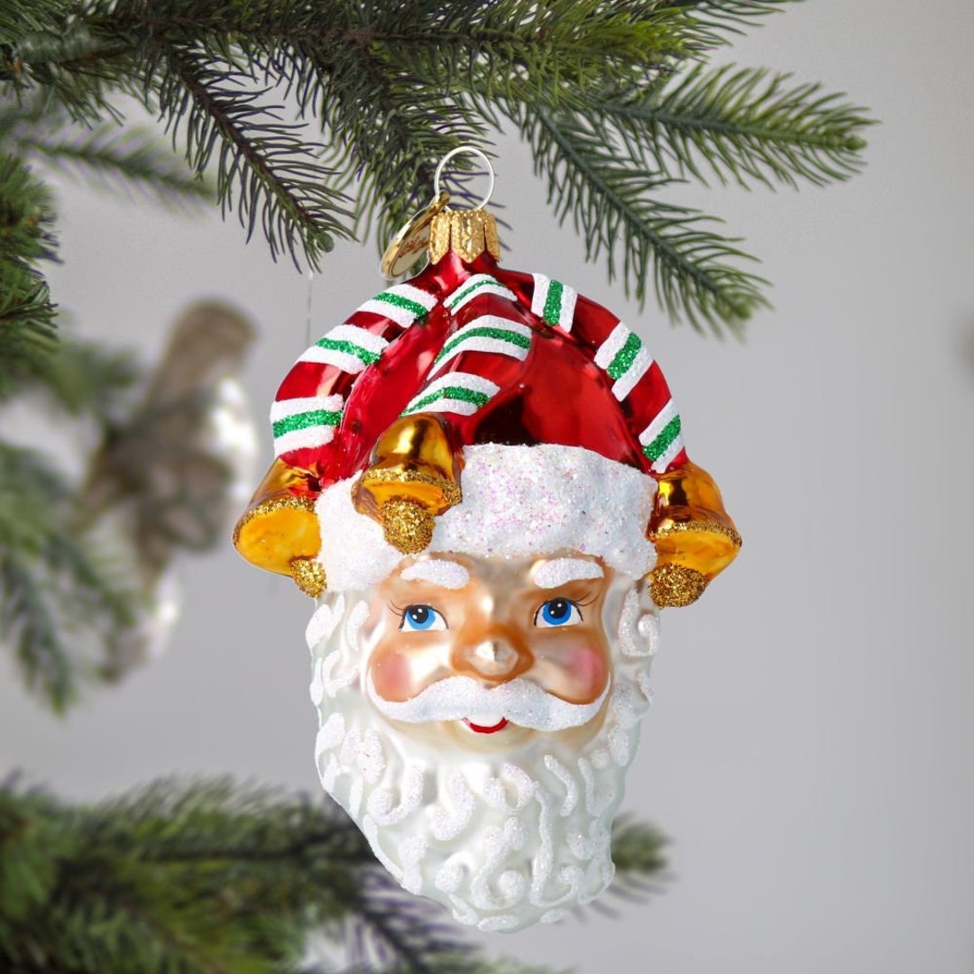 Glass Little Peppermint Santa Elf Glass Ornament Gift Poland Handmade ...