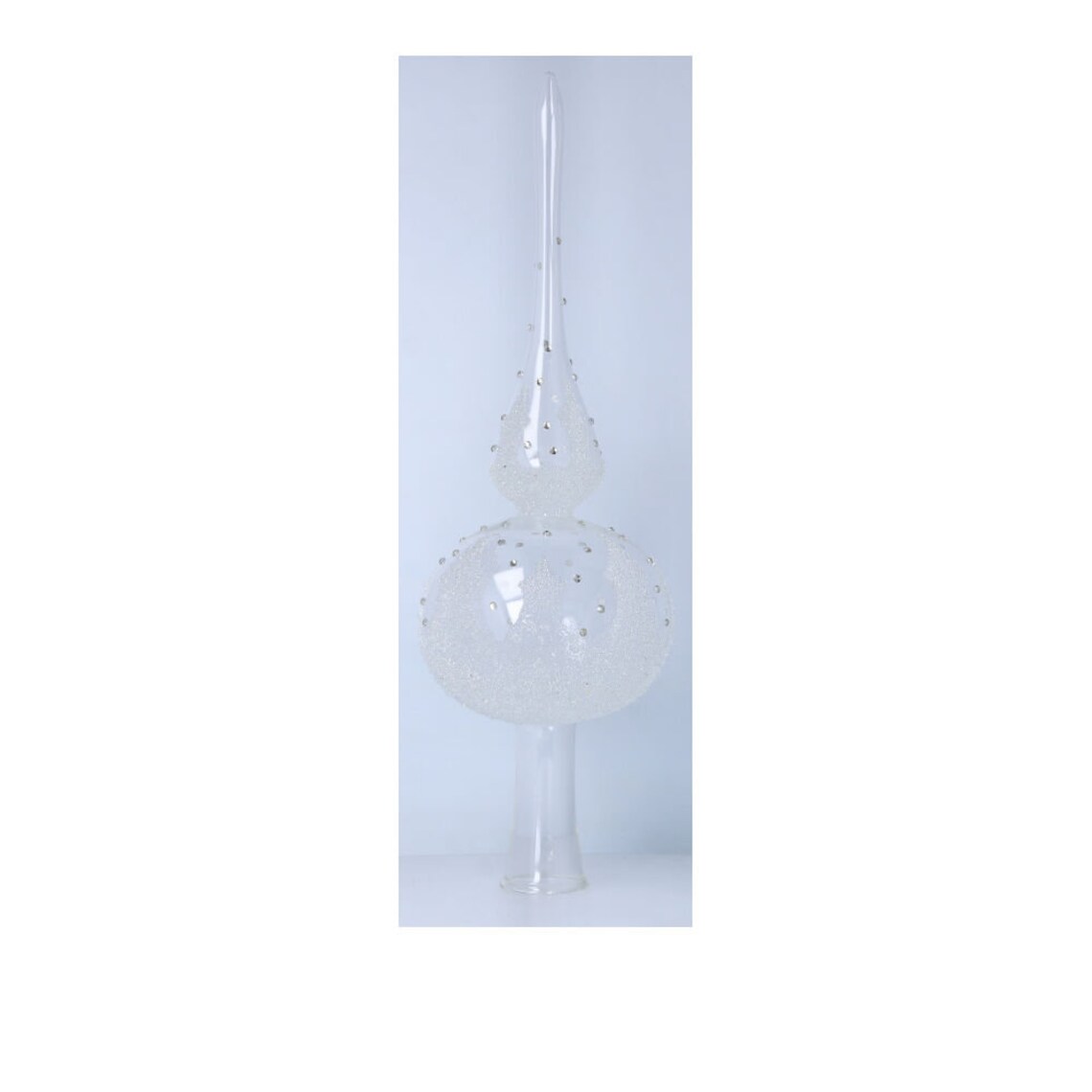 Glass Transparent Finial With Crystals Handmade Free Blown - Etsy
