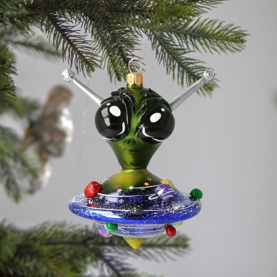 Glass Alien Handmade free blown decoration glass Christmas | Etsy