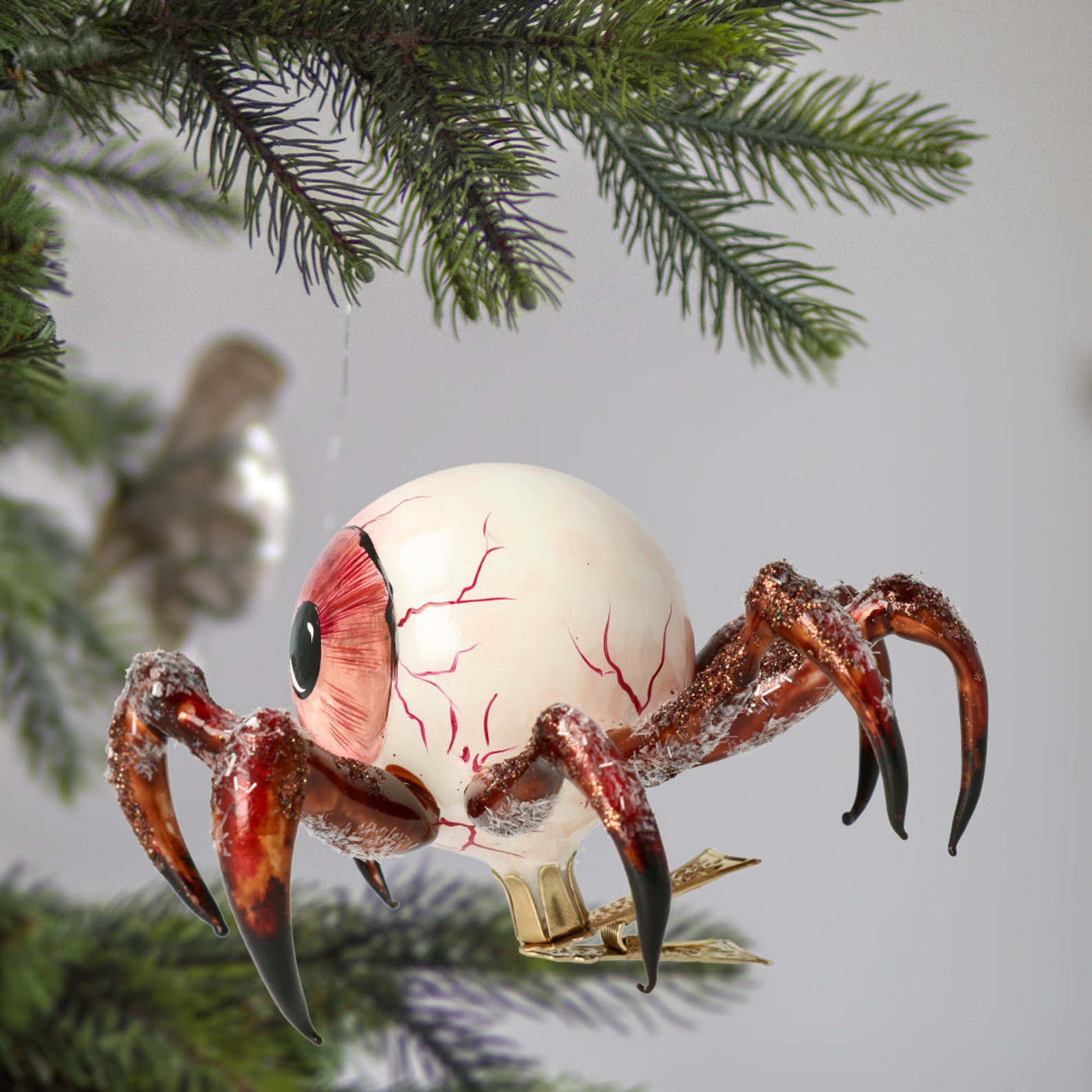 Glass Eyeball Spider Free Blown Glass Halloween Decoration | Etsy