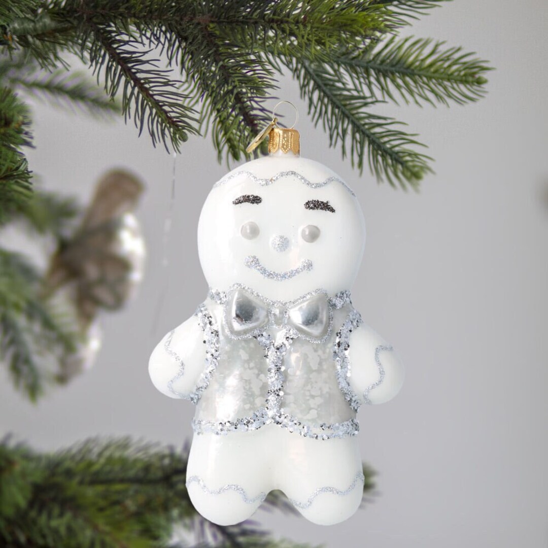 Glass Gingerbread Frosty Cookie With Icing Silver Frosting Traditional ...