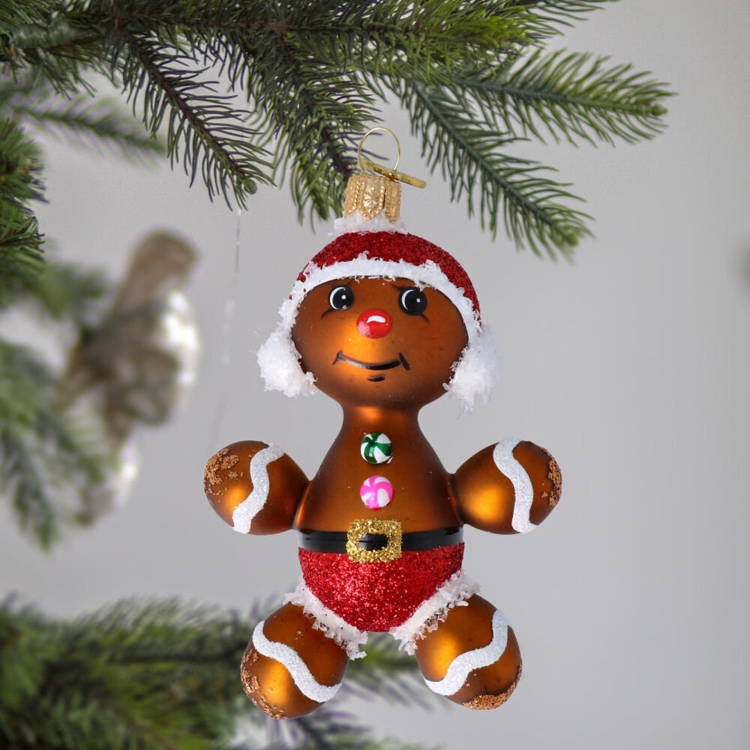 Glass Gingerbread Man Santa Claus Cookie Gingerbread Gingerbread With ...