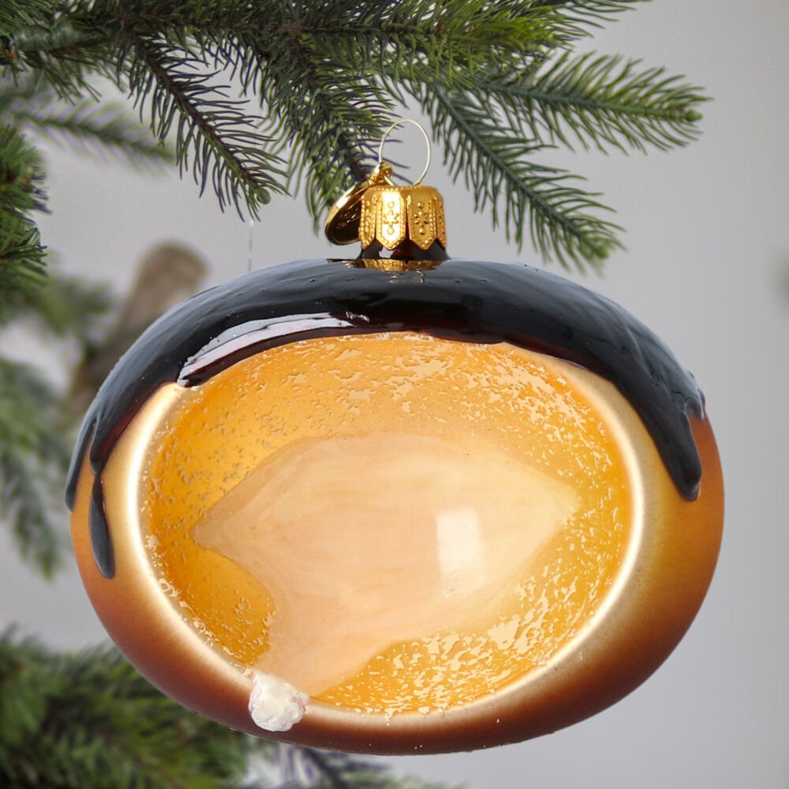 Glass Boston Cream Doughnut Bismark Donut Polish Doughnut - Etsy