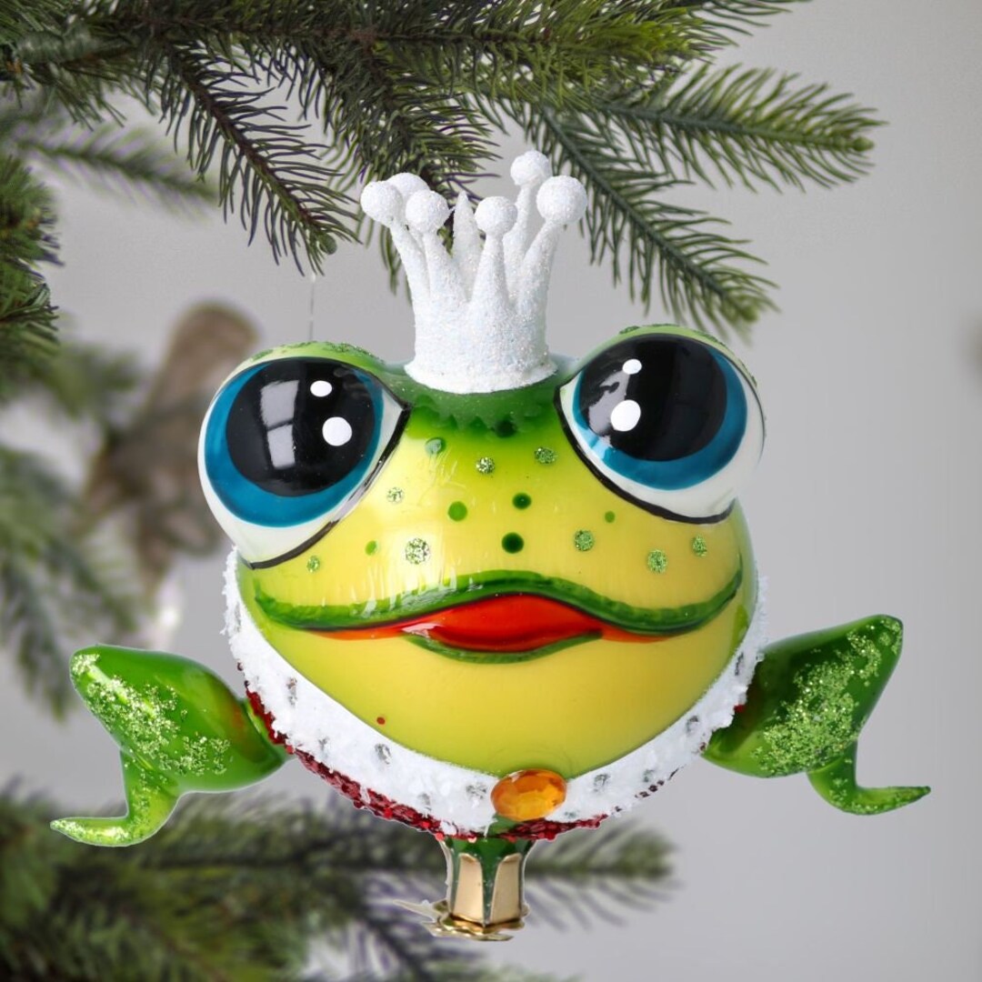 Glass Handmade Big Frog Prince Christmas Tree Ornament 2024-265 - Etsy