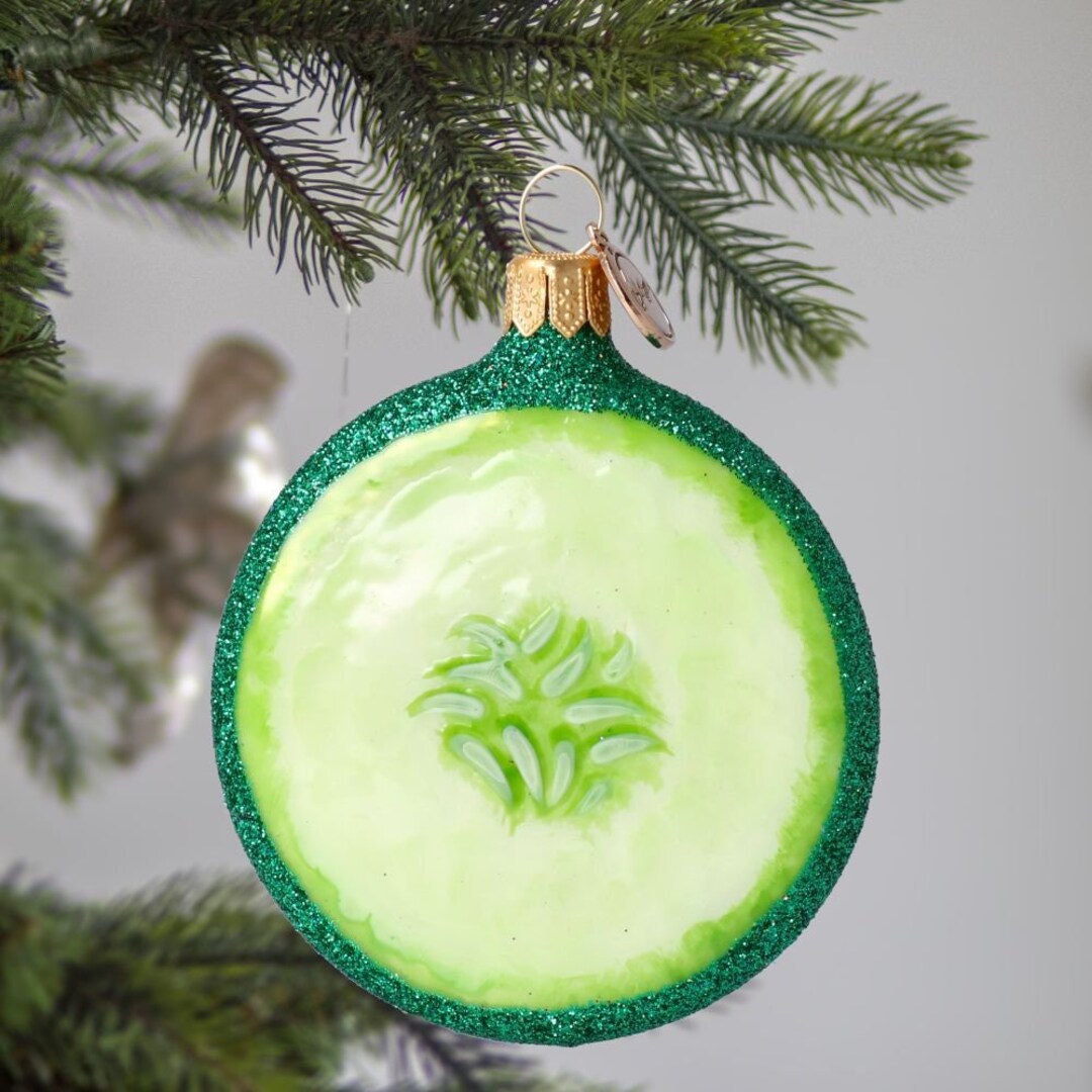 Glass Cucumber Slice Handmade Vegetable Traditional Glass Ornament ...