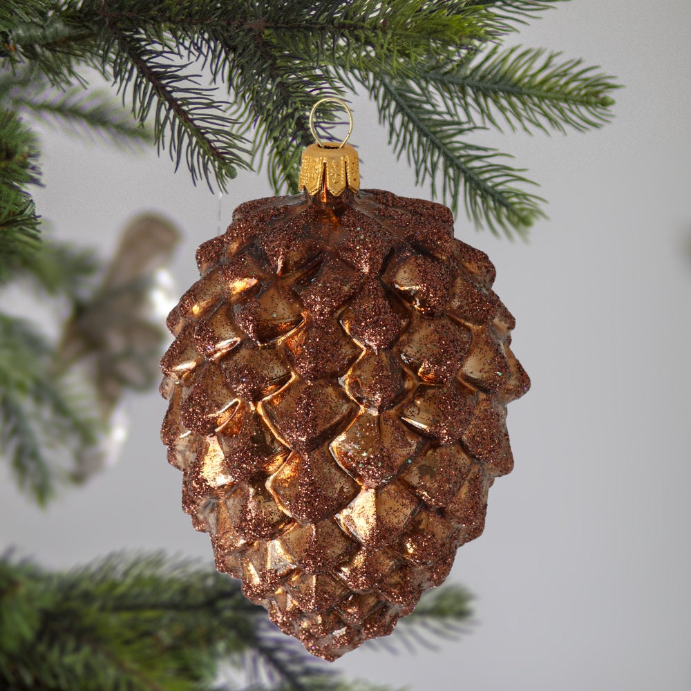 Glass Handmade Christmas Tree Pine Cone Traditional Ornament | Etsy