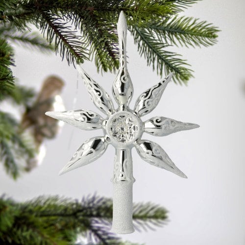 Glass Giant Silver and White Star Handmade Vintage Style Tree - Etsy
