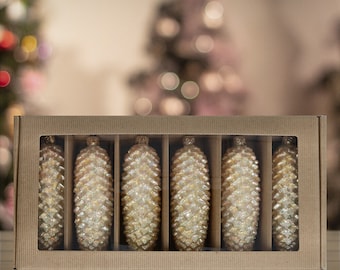 Glass Christmas Tree Cone Traditional Ornament Handmade Vintage ...