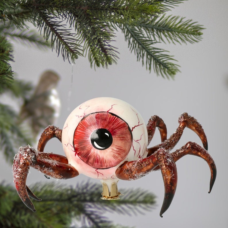 Glass Eyeball Spider Free Blown Glass Halloween Decoration | Etsy