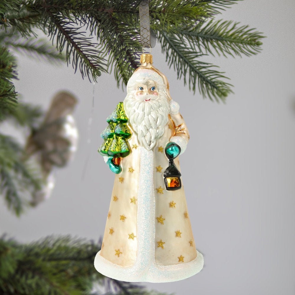 Glass Giant Autumn Santa Claus Glass Ornament Free Blown Gift - Etsy