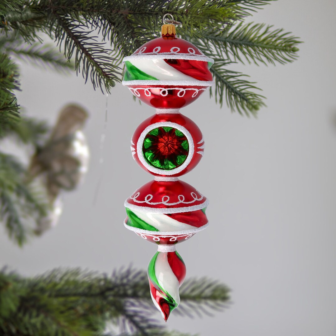 Glass Peppermint Drop With Reflector Handmade Circus Free Blown ...