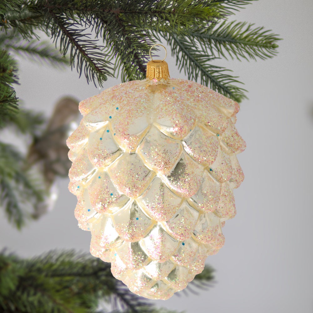 Glass Handmade Christmas Tree Pine Cone Traditional Ornament | Etsy