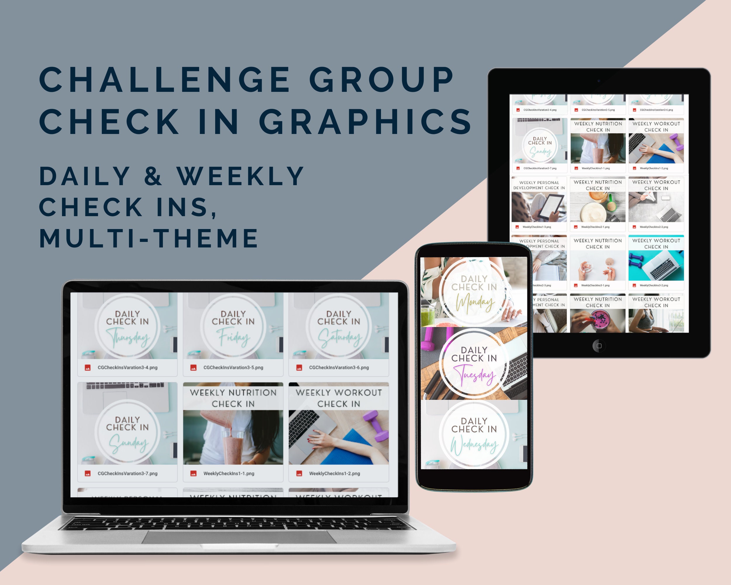 Challenge Group Check in Graphics | Daily and Weekly Check Ins | Health ...
