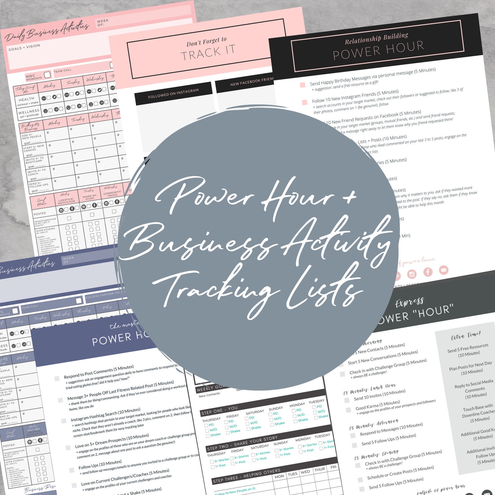 Coach Business Activity Trackers and Power Hour Check Lists | Bodi ...