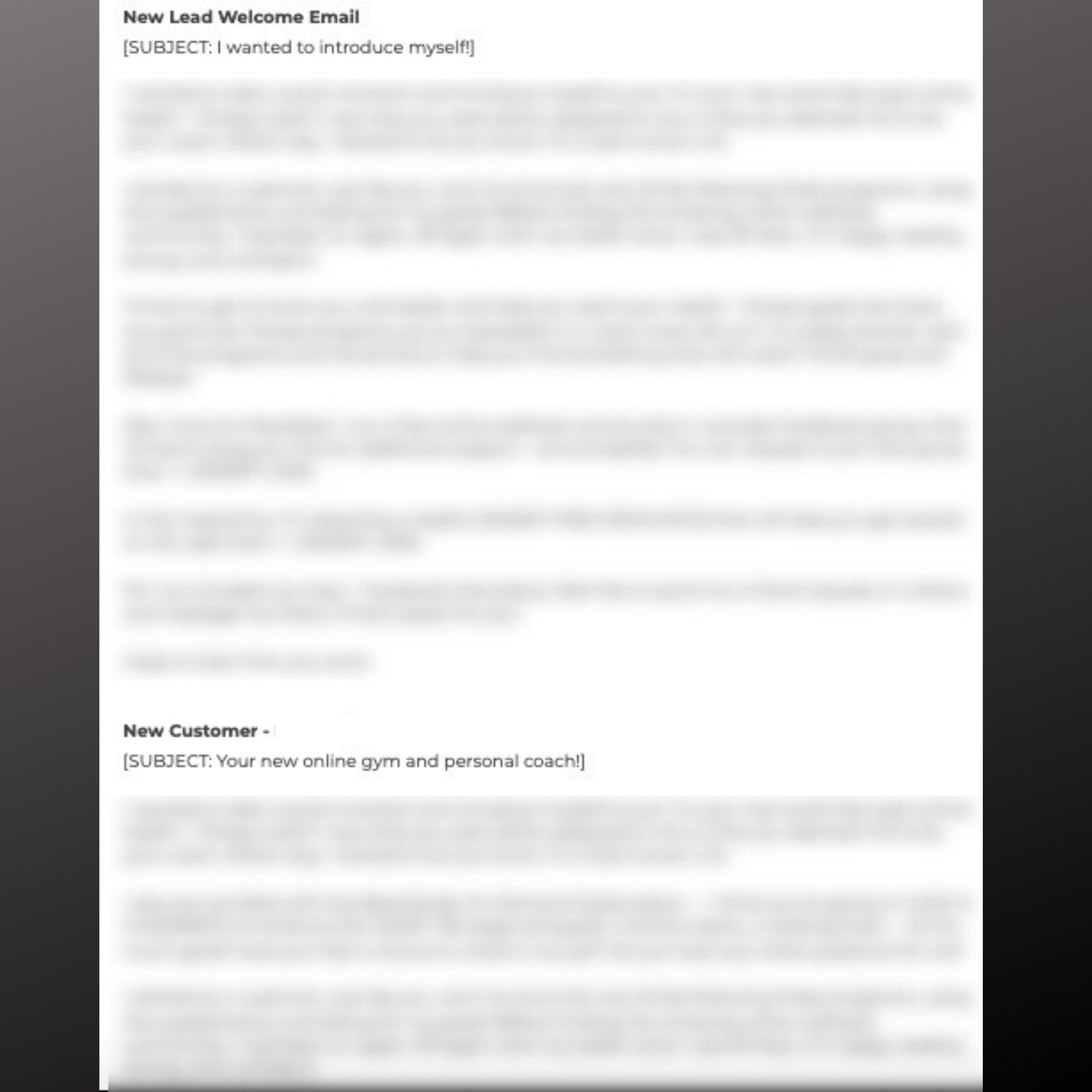 New Customer + New Lead Email Templates | Health + Fitness Coach | Done ...