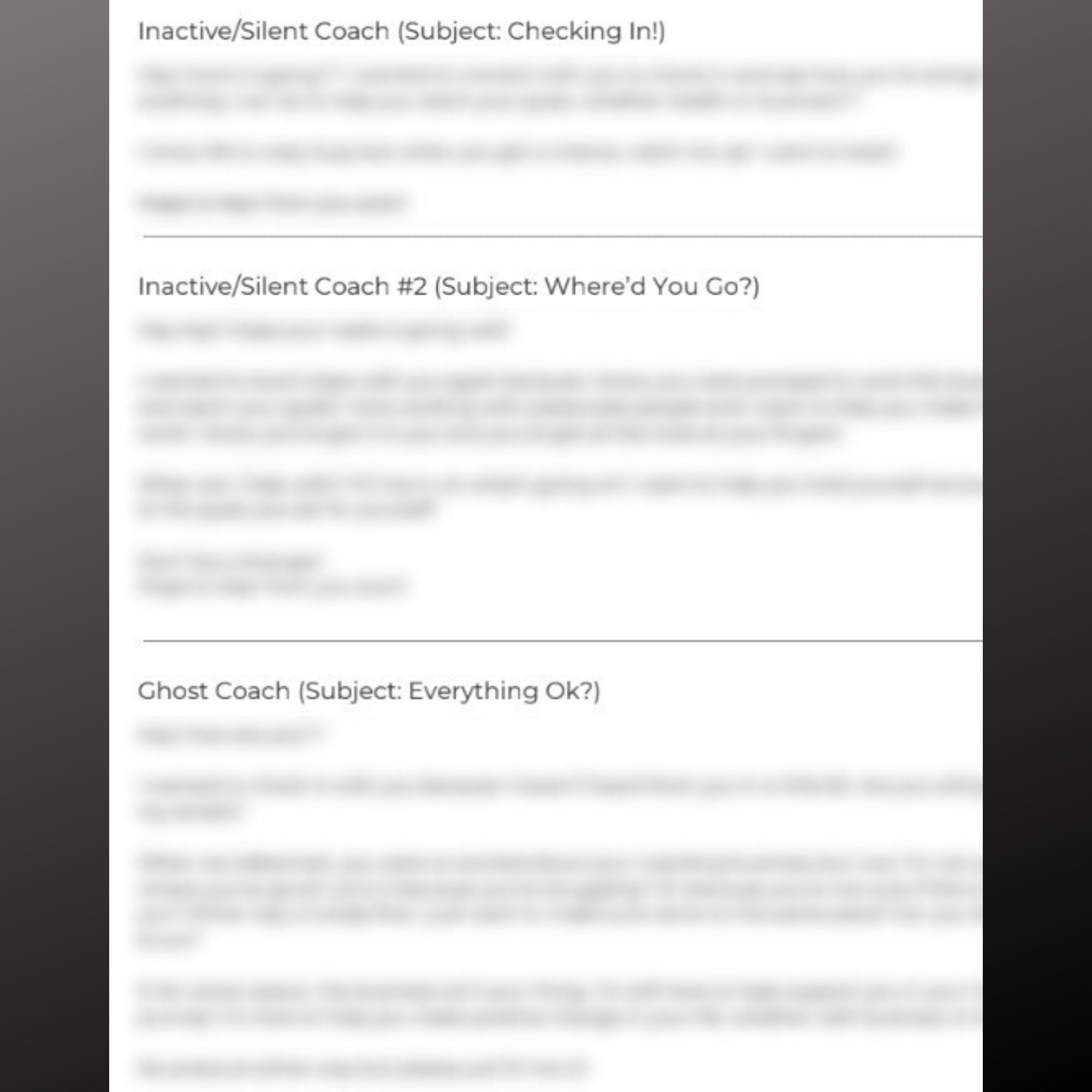 New Coach Check in Email Templates | Done for You Email Templates | New ...