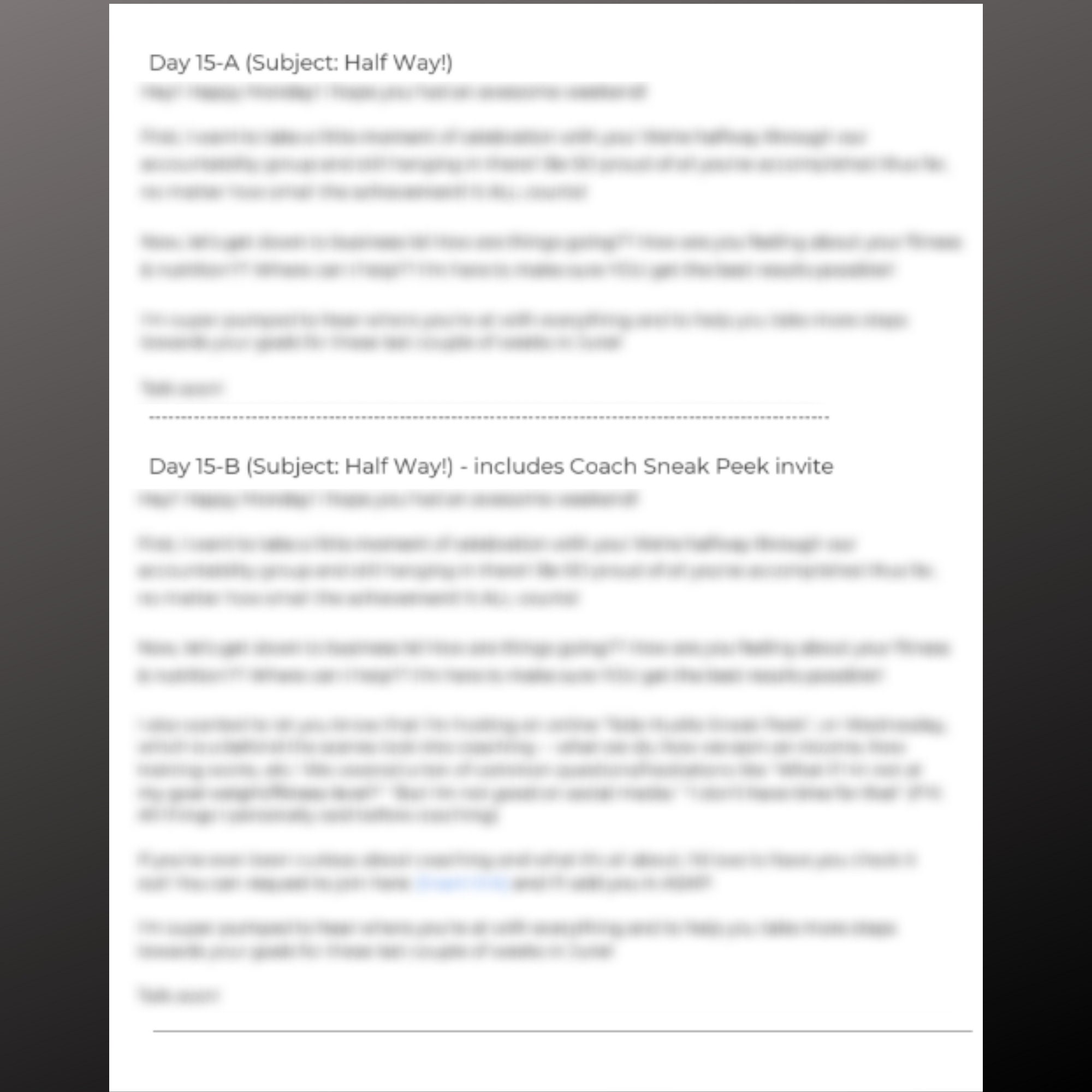 Challenge Group Weekly Check in Email Templates | Done for You Emails ...