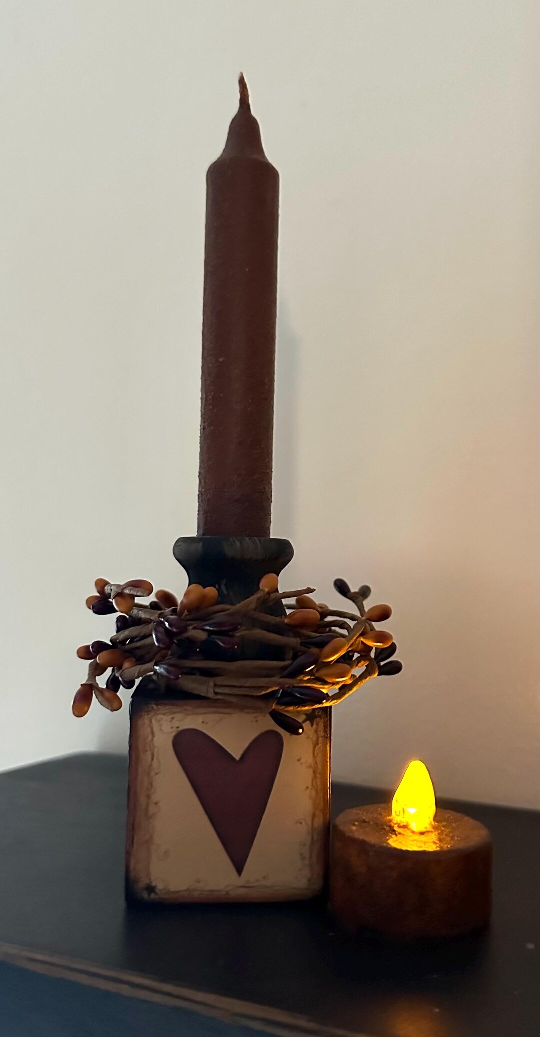 Primitive Decor, Modern Primitives, Wooden Candle Holder - Etsy