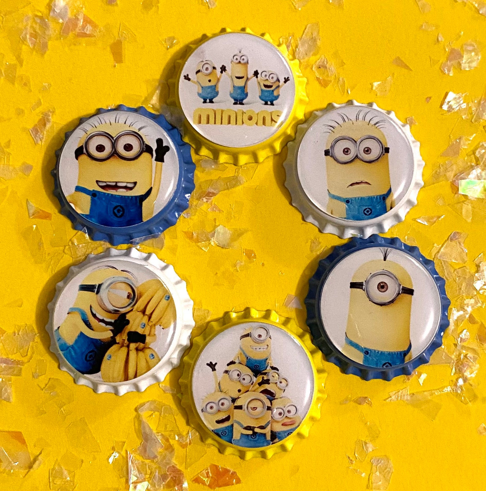 Minions Magnets Magnet Bottle Cap Magnets Bottlecap | Etsy