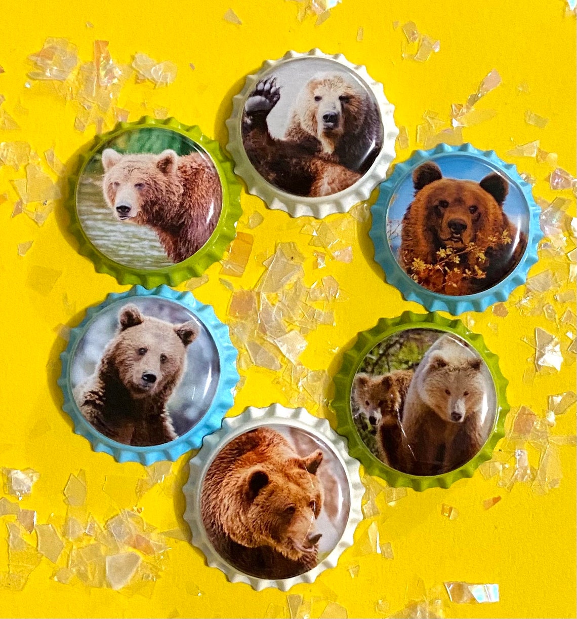 Brown Bears Brown Bear Magnets Magnet Bottle Cap Magnets - Etsy Italia
