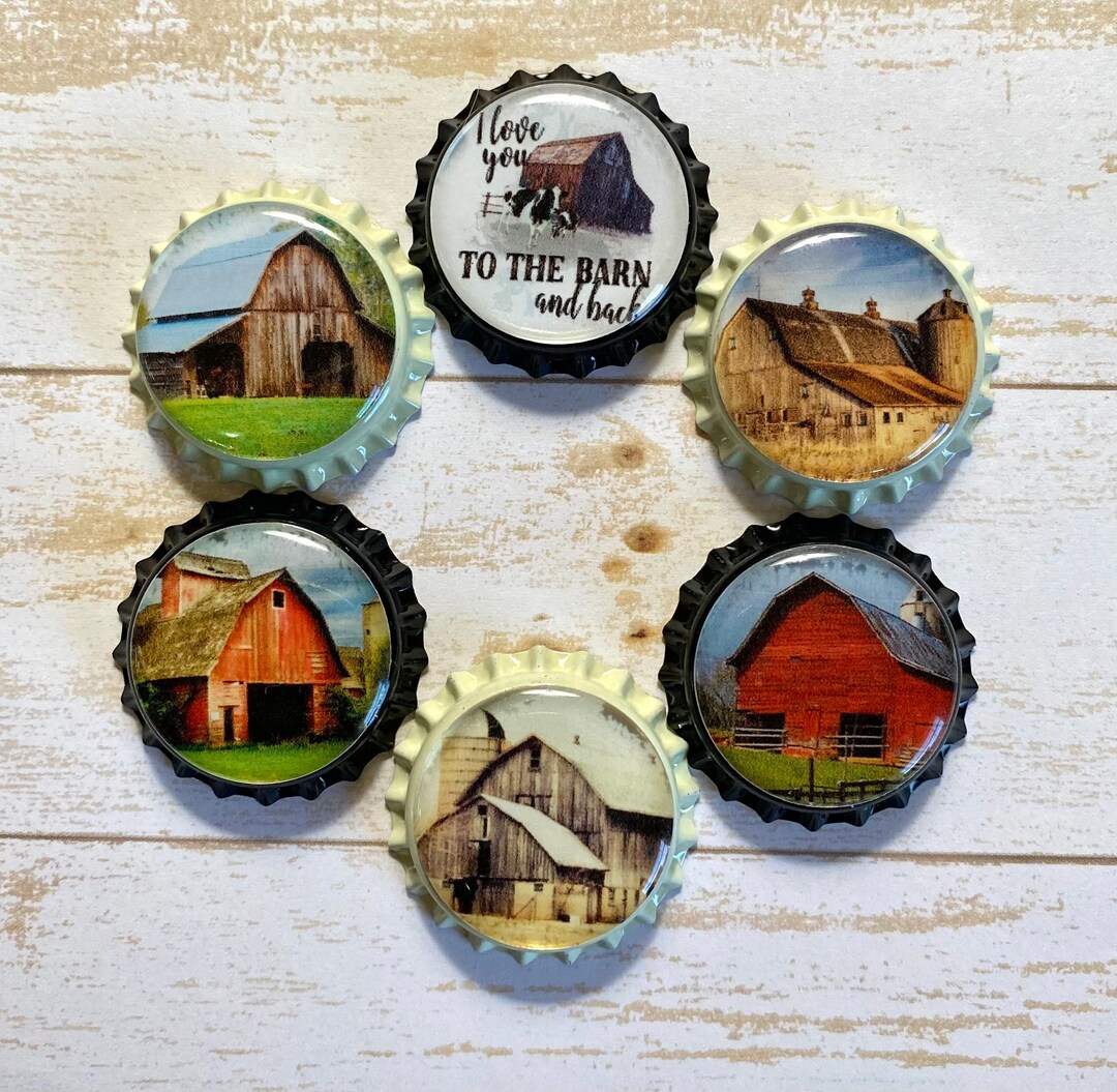 Primitive Decor, Country Barns, Barn, Magnets, Magnet, Bottle Cap ...