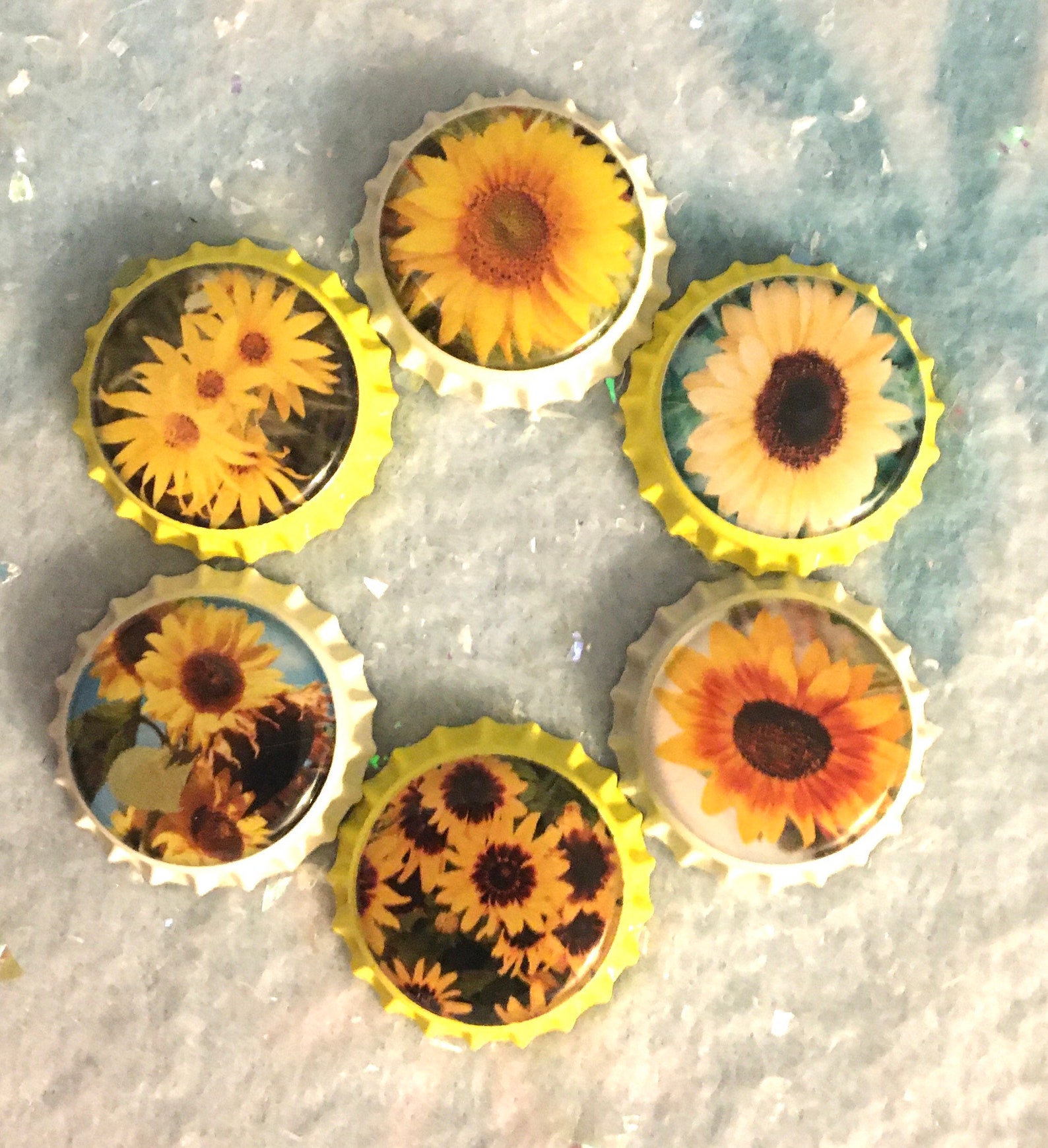 Sunflowers Sunflower Magnets Magnet Bottlecap Magnets | Etsy