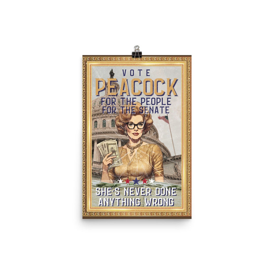 Clue Mrs. Peacock Senate Campaign Poster – Cult Classic Film Art Print ...