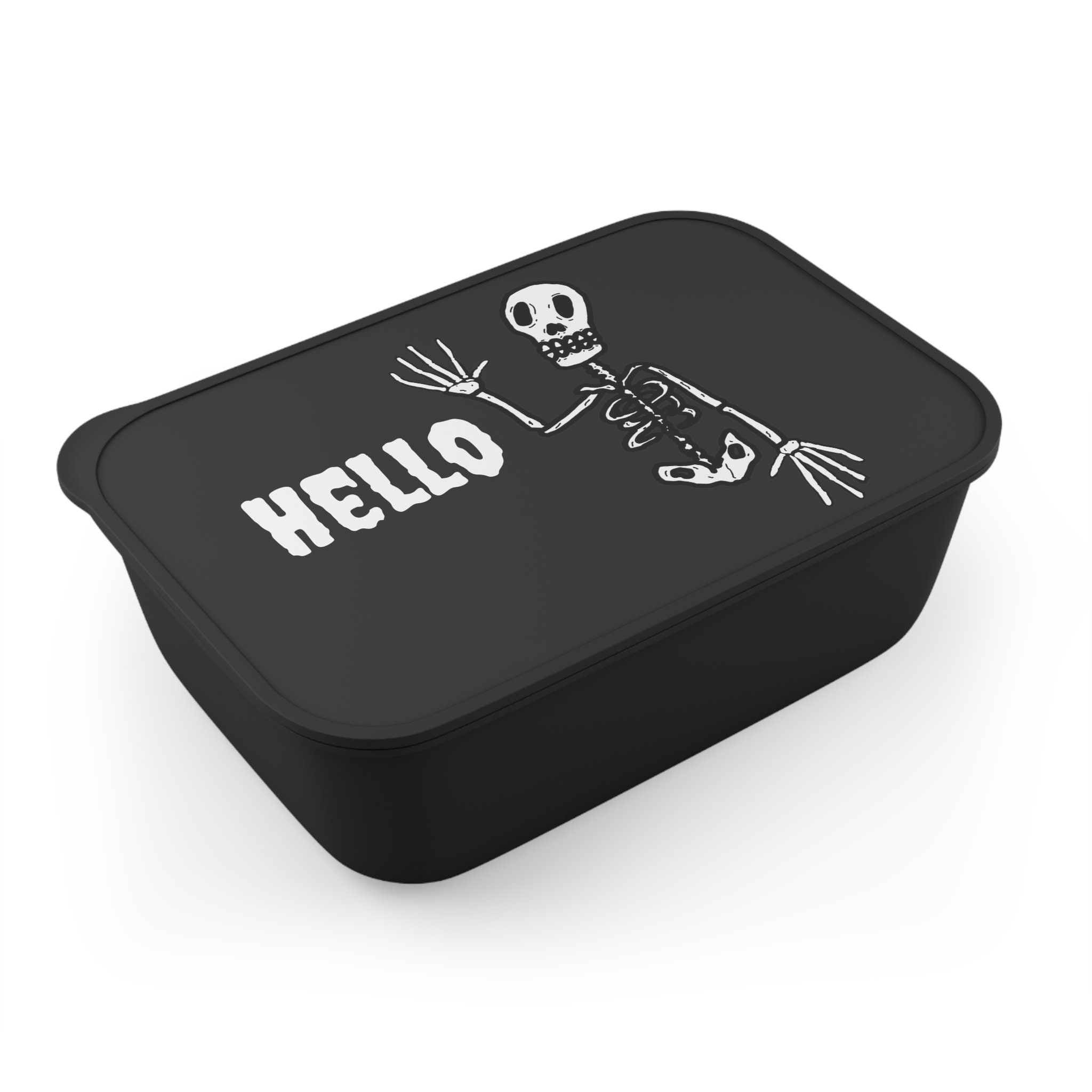 Cute Waiving Smile Halloween Skeleton School Work Lunch Box Designed ...